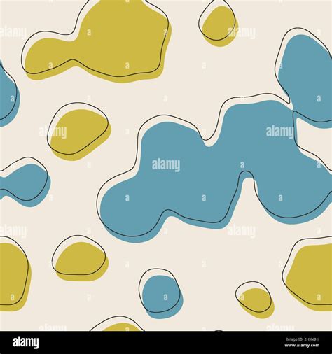 Seamless Abstract Organic Blog Shapes In Various Colors With Offset