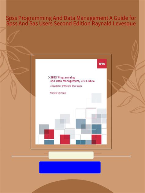 Get Spss Programming And Data Management A Guide For Spss And Sas Users