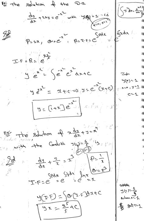 Linear Differential Equations Hand Written Notes In  Format