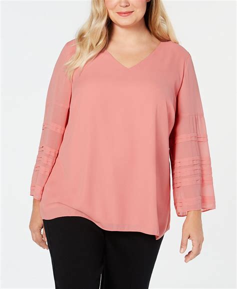 Alfani Plus Size Illusion Sleeve Top Created For Macys Macys