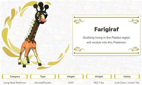 Pokemon Scarlet And Violet Introduce Farigiraf With Unique Abilities