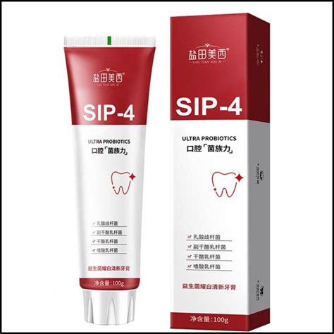 3 шт. Sip-4 отбеливающая зубная паста с пробиотиком, осветляющая и ...