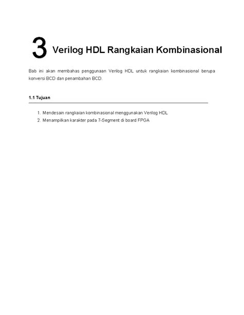 Modul 03 Verilog Hdl Untuk Rangkaian Kombinasional Bcd Dan 7 Segment
