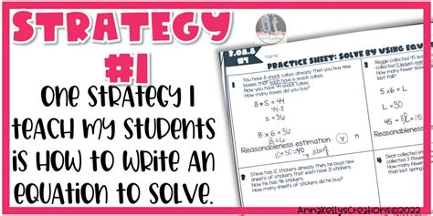 Math Word Problem Solving Strategies Other Than Keywords Anna Kelly Creations