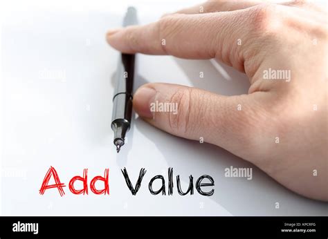 Add Value Text Concept Stock Photo Alamy