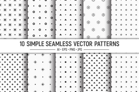 Seamless Geometric Shapes Vector Patterns By AVK Studio TheHungryJPEG