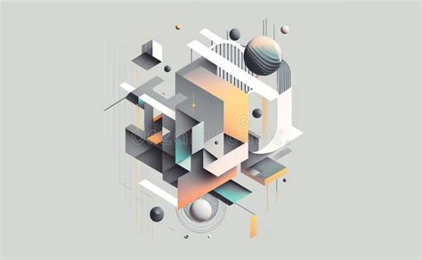 Abstract Geometric Shapes Generative Ai Stock Illustration Illustration Of Imagination Light