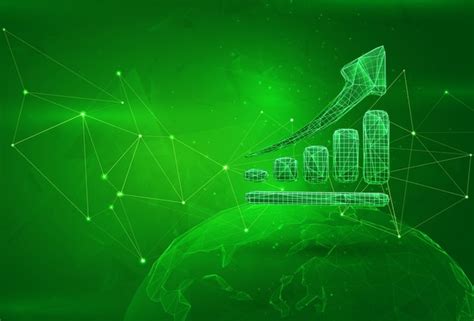 Premium Vector Object Over A Polygonal Planet On A Green Background Global Data Calculation