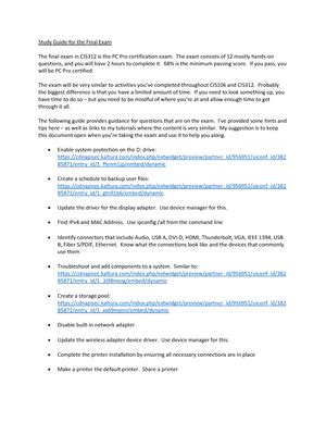 CIS 312 Wk7 End Of Wk 7 Assessment CIS 312 End Of Unit 7 Assessment Amelia Catlett 1 You