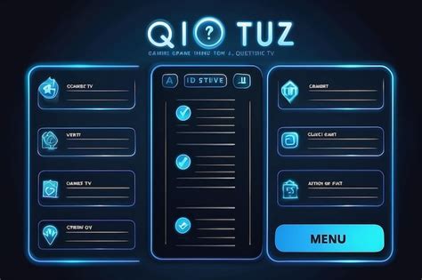 Quiz Test Menu Template Tv Show Game Questions And Answers Test Vector