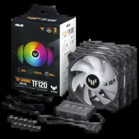 Asus Tuf Gaming Tf Argb Fan Single Triple Fan Kit With Argb Controller Black White
