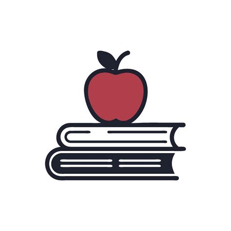 Apple On Book Illustration Vector Art At Vecteezy