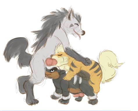 Rule 34 Feral Gay Growlithe Houndour Interspecies Male Male Only Mightyena Nintendo Nude