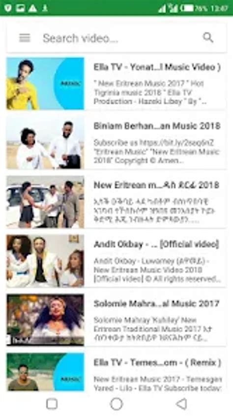 Eritrean Music Video for Android 無料ダウンロード