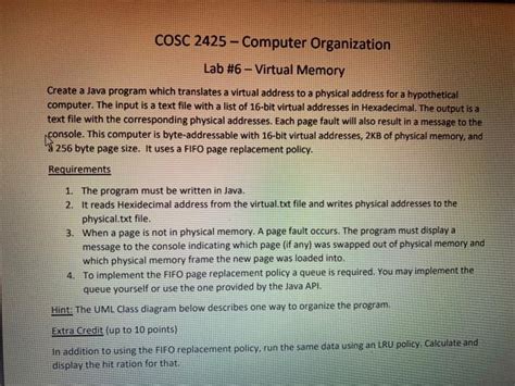 Cosc 2425 Computer Organization Lab 6 Virtual