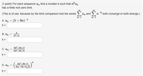 solved for each sequence anan find a number k such that