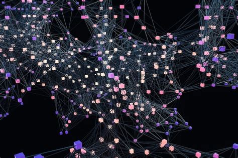 Premium Photo Glowing Nodes With Variational Lines 3d Rendering
