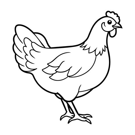 Hen In Continuous Line Art Drawing Style Chicken Minimalist Black Linear Design Isolated On