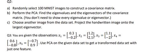 Solved A Randomly Select 100 Mnist Images To Construct A