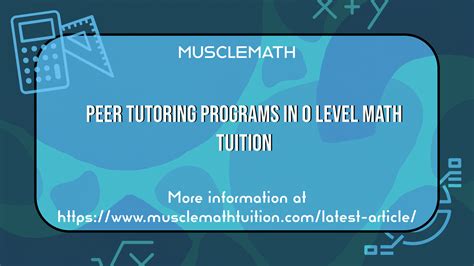 Peer Tutoring Programs In O Level Math Tuition • Musclemath Tuition
