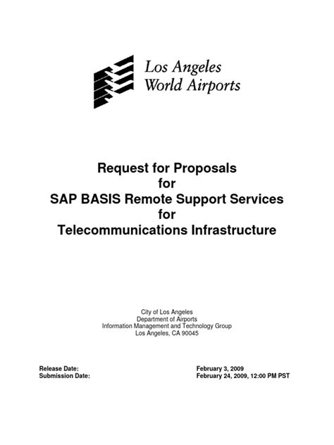 Rfp For Sap Basis Sup Serv Telecom Pdf Economies Business
