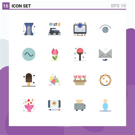 16 User Interface Flat Color Pack Of Modern Signs And Symbols Of Back To School Monitor