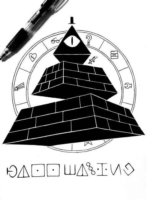 Hand Drawn Gravity Falls Bill Cipher Art Prints Etsy Etsy Art