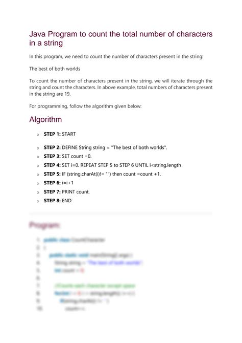 Solution Java Program To Count The Total Number Of Characters In A