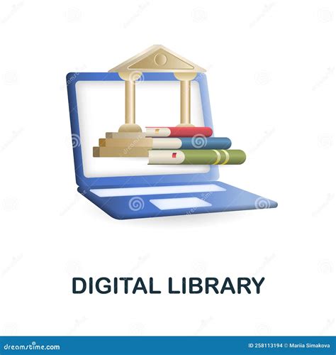 Digital Library Icon 3d Illustration From E Learning Collection Creative Digital Library 3d