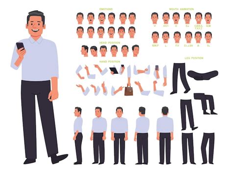 Premium Vector Business Man Character Constructor Creating Animation