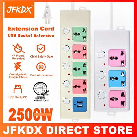 Freebies Extension Cord With Usb Port Outlet Universal Socket Independent Switch Extension