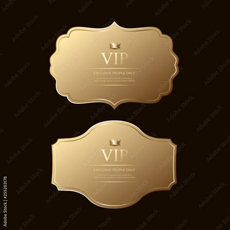 Vetor De 골드 라벨 템플릿 럭셔리 골드 배지 And 프리미엄 라벨 벡터 Do Stock Adobe Stock