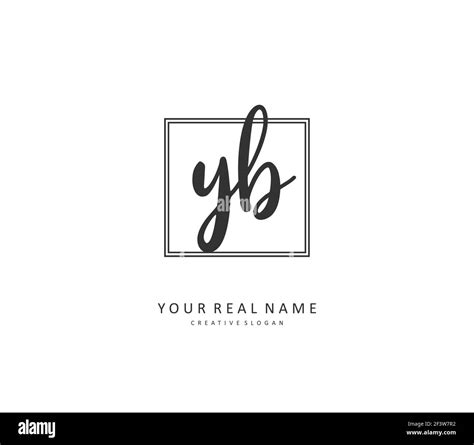 Y B Yb Initial Letter Handwriting And Signature Logo A Concept