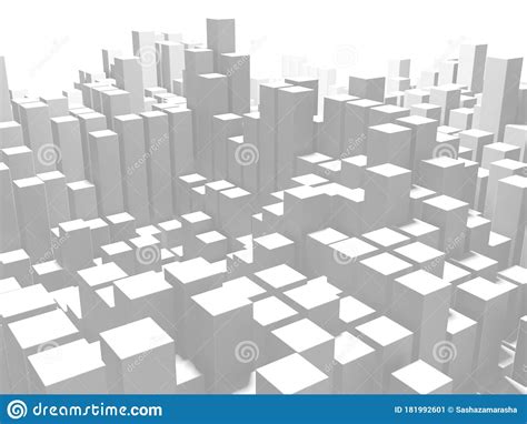White Cubes Structure Abstract Futuristic Background Stock Illustration Illustration Of