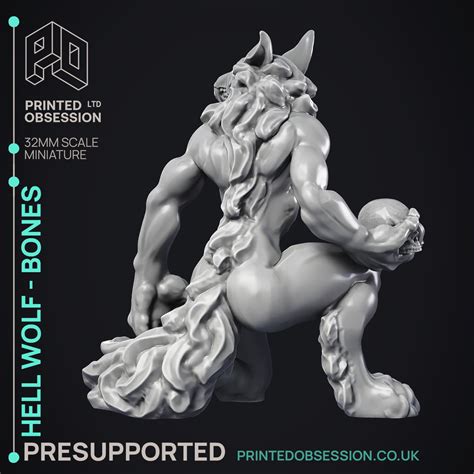 3d File Hell Wolf Bone Hell Hath No Fury Presupported Illustrated And Stats 32mm Scale