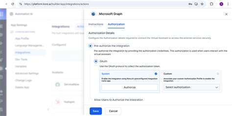 microsoft graph pre authorize integration is not functioning ai for