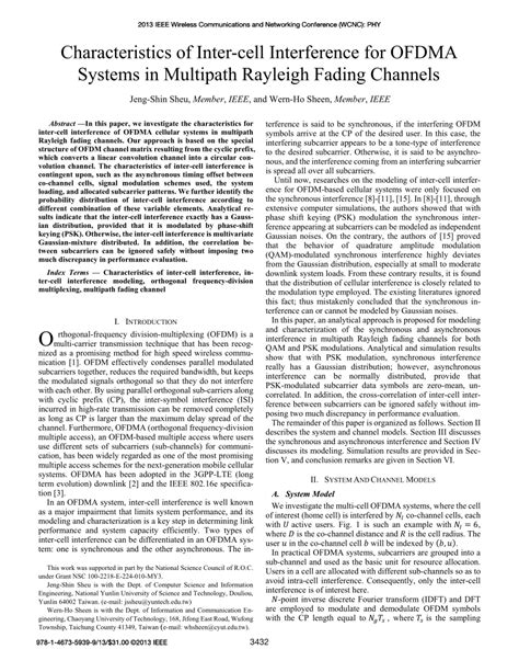 Pdf Characteristics Of Inter Cell Interference For Ofdma Systems In Multipath Relaying Fading