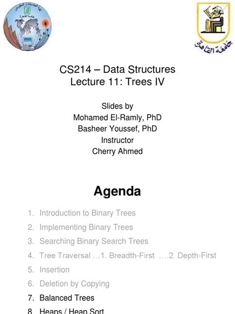Cs214 Ds2022 Lec 11 Trees Part4 Balancing Avl Delete Pdf Computer Programming Computer Data