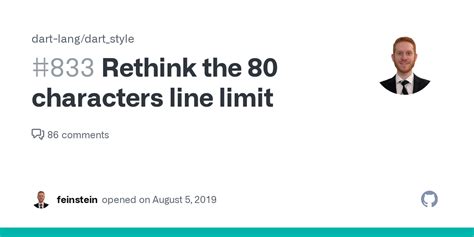 rethink the 80 characters line limit · issue 833 · dart lang dart style · github