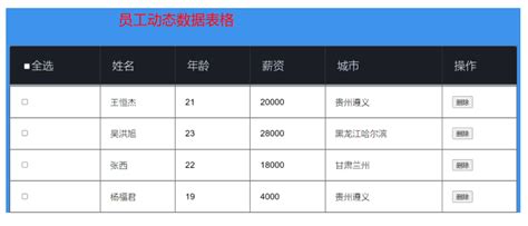 jquery实现动态表格项目表格增加删除 全选 表格变色特效等功能附源码 javaWEB开发如果需要可以直接使用 阿里云开发者社区