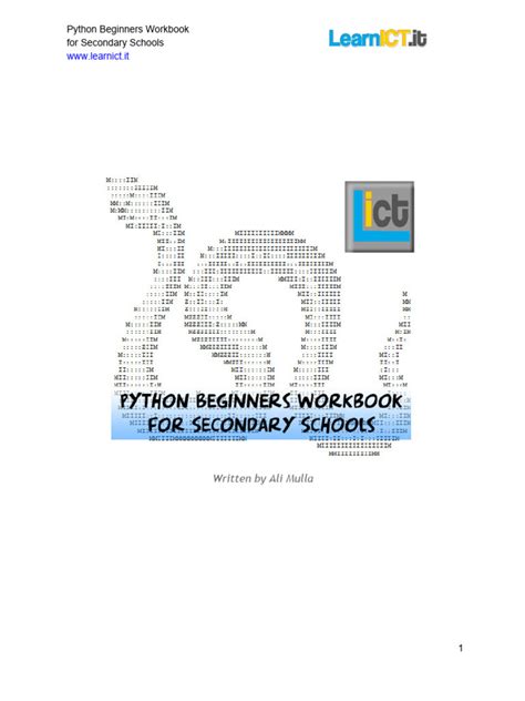 Learnictit Python Beginners Workbook For Secondary Schools Pdf Control Flow Area