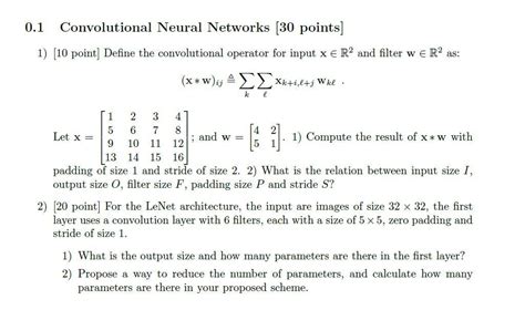 Solved 01 Convolutional Neural Networks 30 Points 1 10