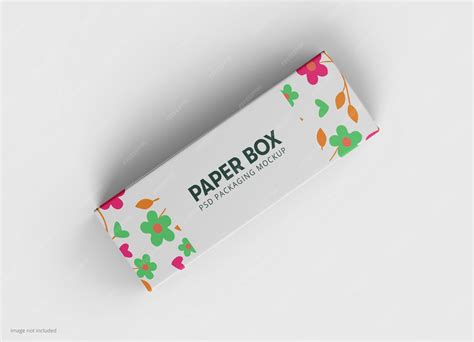 넓은 직사각형 상자 포장 프로토 타입 프리미엄 Psd 파일