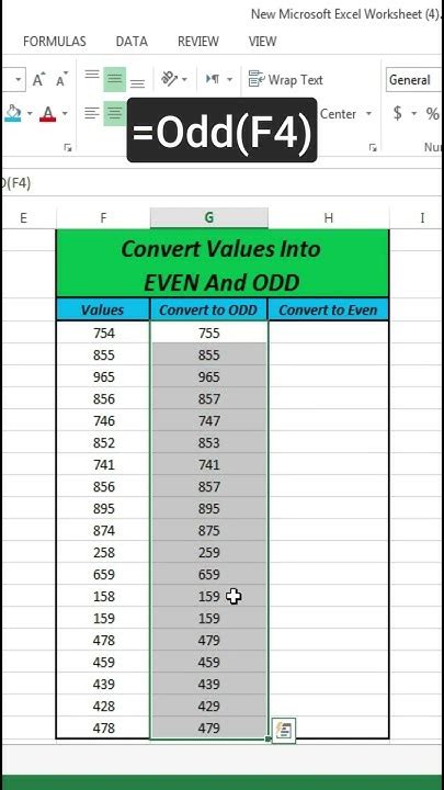Even And Odd Numbers Odd And Even Formula In Excel Shorts Youtube