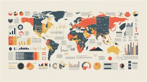 Detailed World Map Infographic With Data Visualizations Stock Image