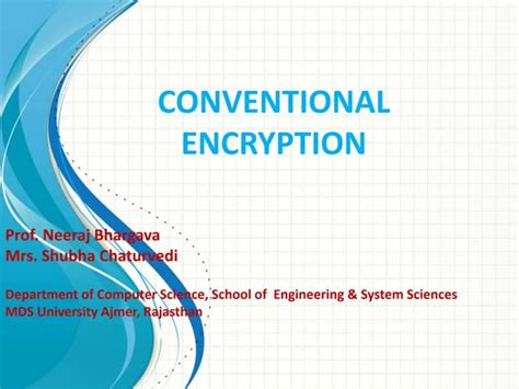 Conventional Encryption Ppt