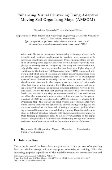 Pdf Enhancing Visual Clustering Using Adaptive Moving Self Organizing Maps Amsom