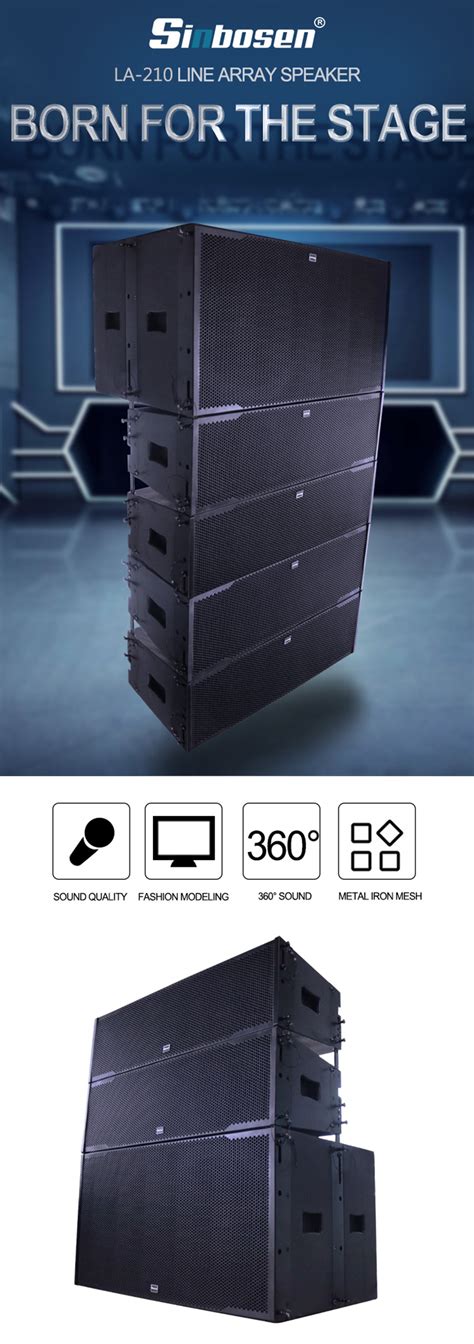 Professional 2 Ways Line Array Sound System La 210 Dual 10 Inch Passive