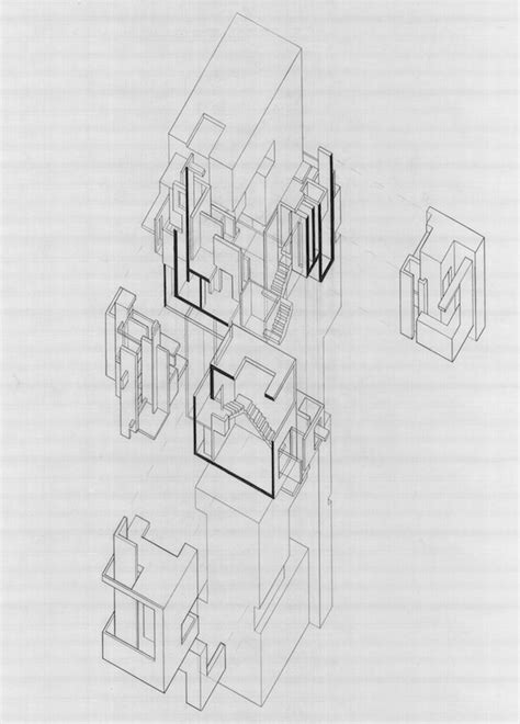 Exploded Axonometric Drawing Pencil On Velum Valencia College Design