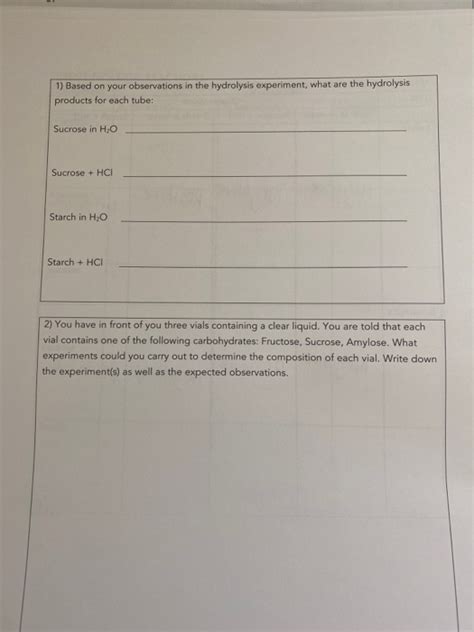 Solved 1 Based On Your Observations In The Hydrolysis Chegg
